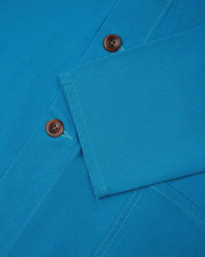 #3001 Bright Blue Button Overshirt | Uskees Organic Apparel