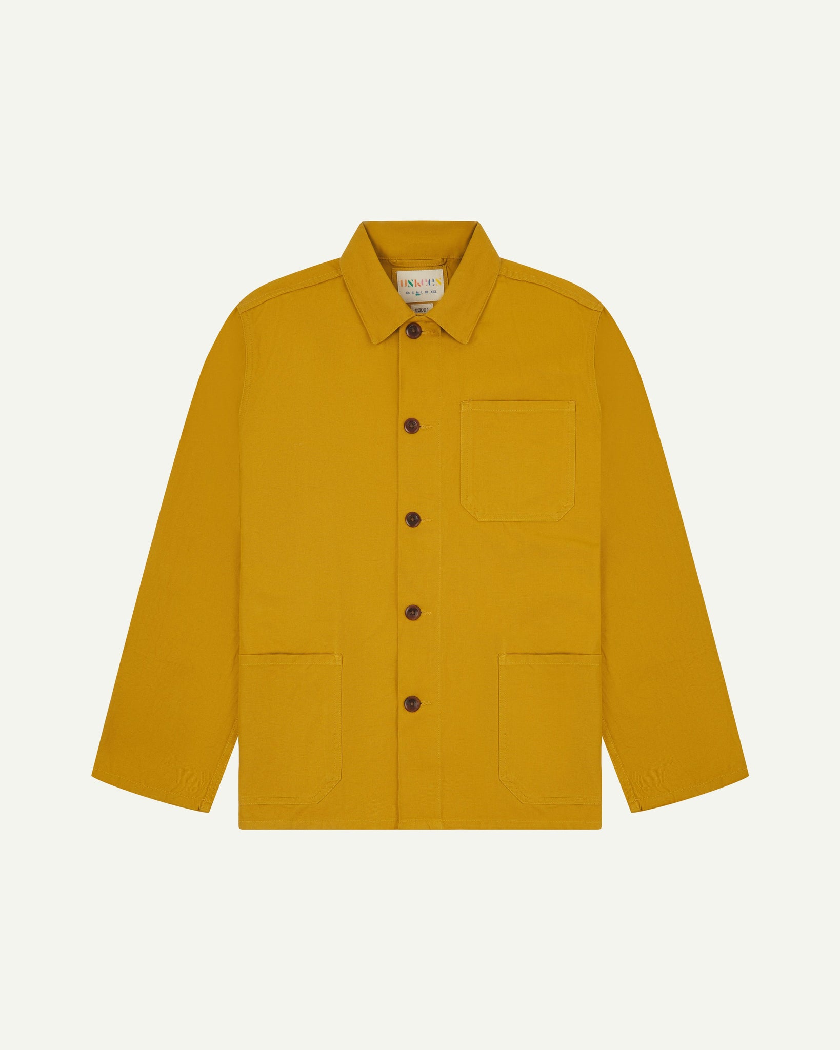 #3001 Yellow Buttoned Overshirt | USKEES Organic Apparel